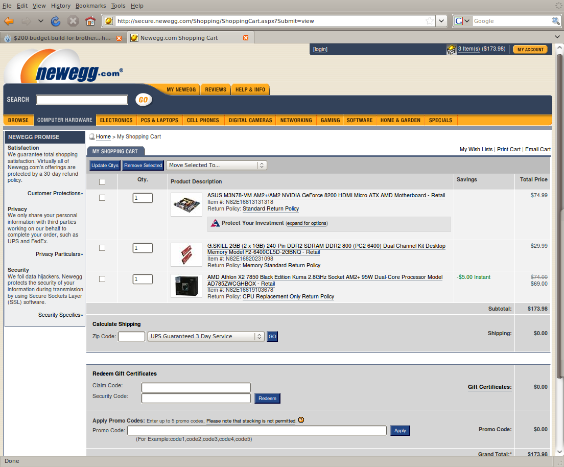 $200 budget build for brother... help please | Overclock.net