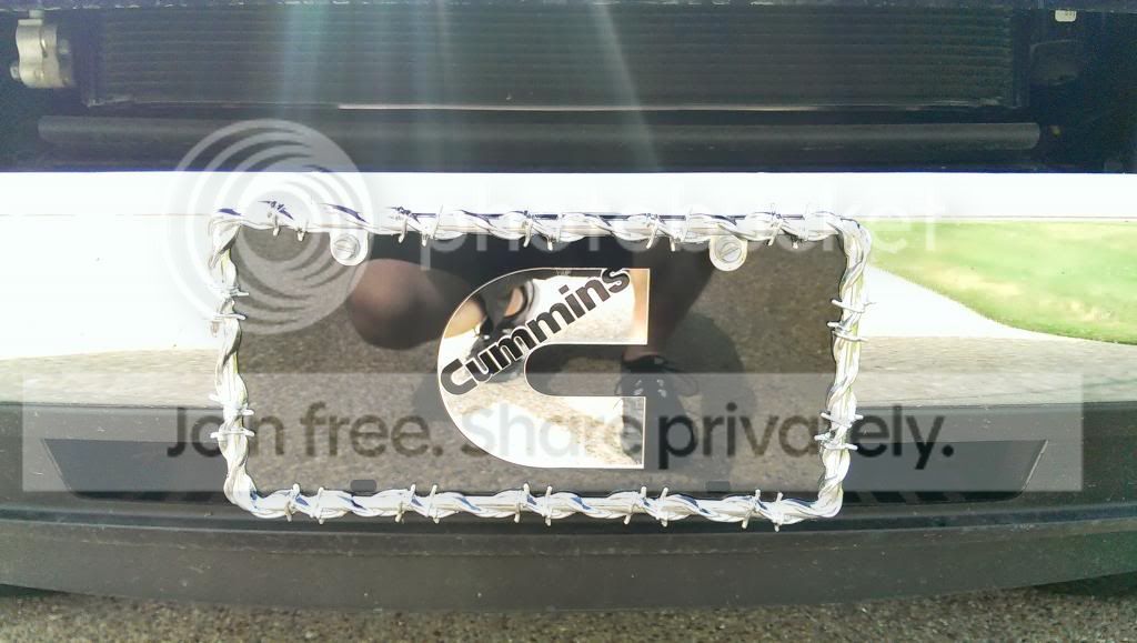 Just to share my new license plate frame. | Cummins Diesel Forum